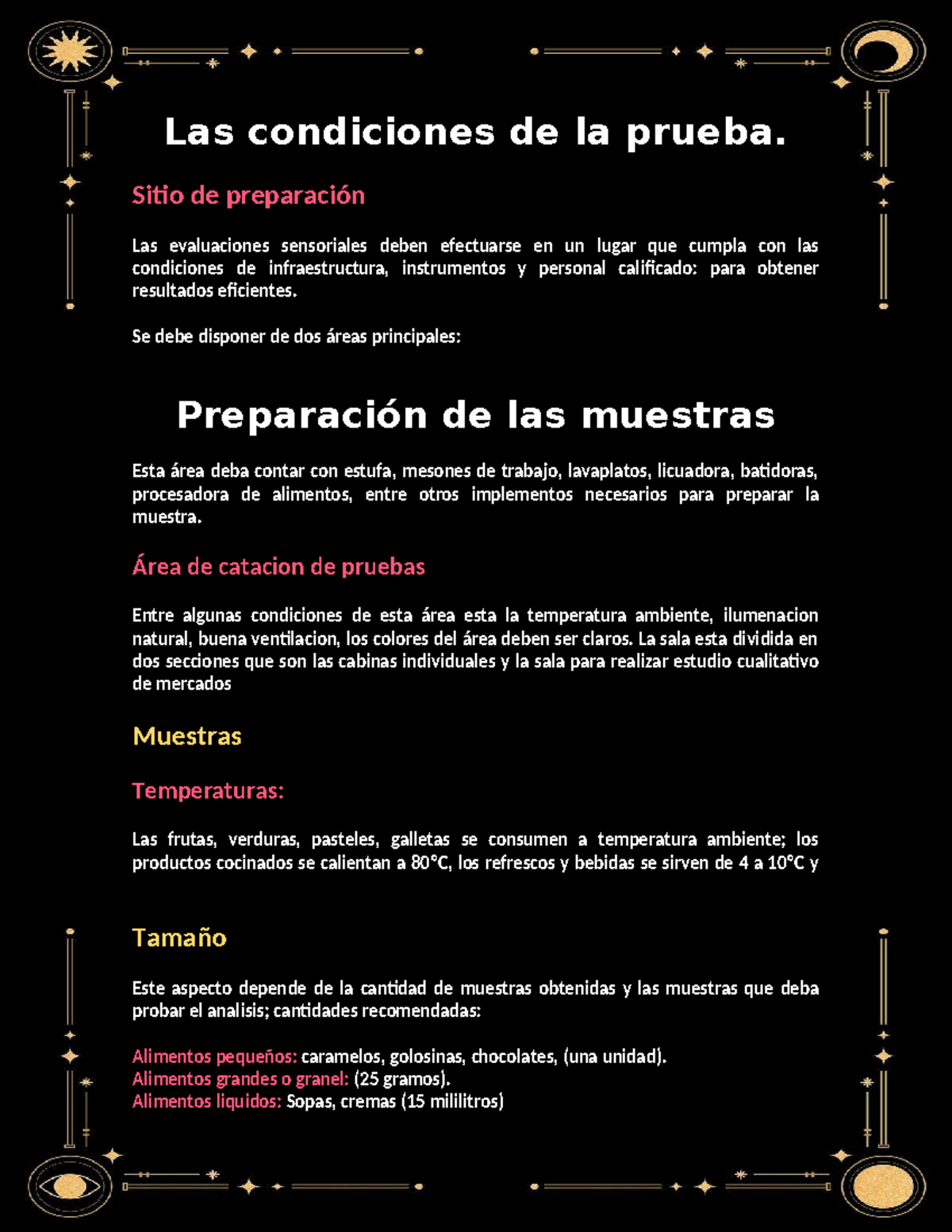 Las condiciones de la prueba y preparacion de las muestras - Las condiciones de la prueba. Sitio ...