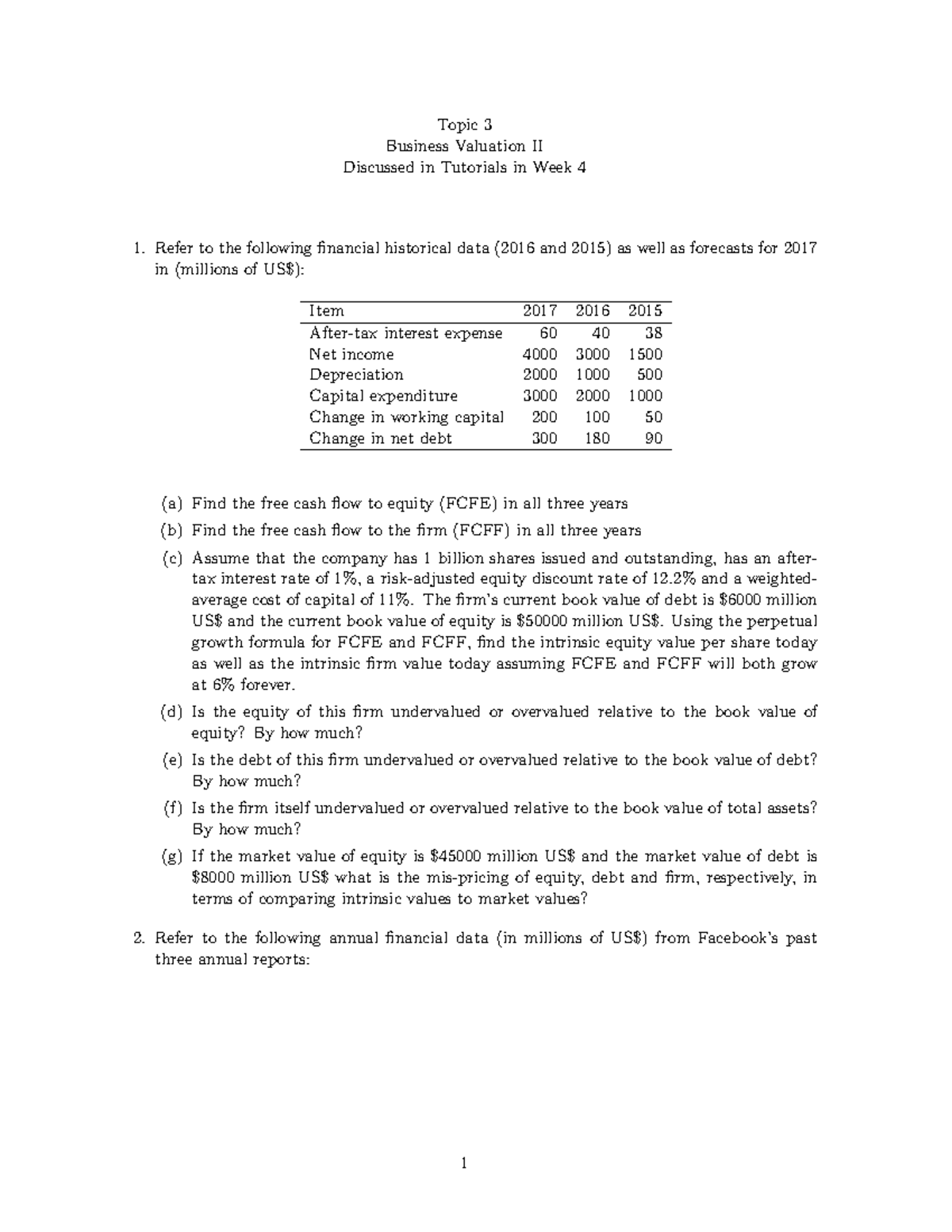 Bvt3 - Lecture Notes - Topic 3 Business Valuation II Discussed in ...