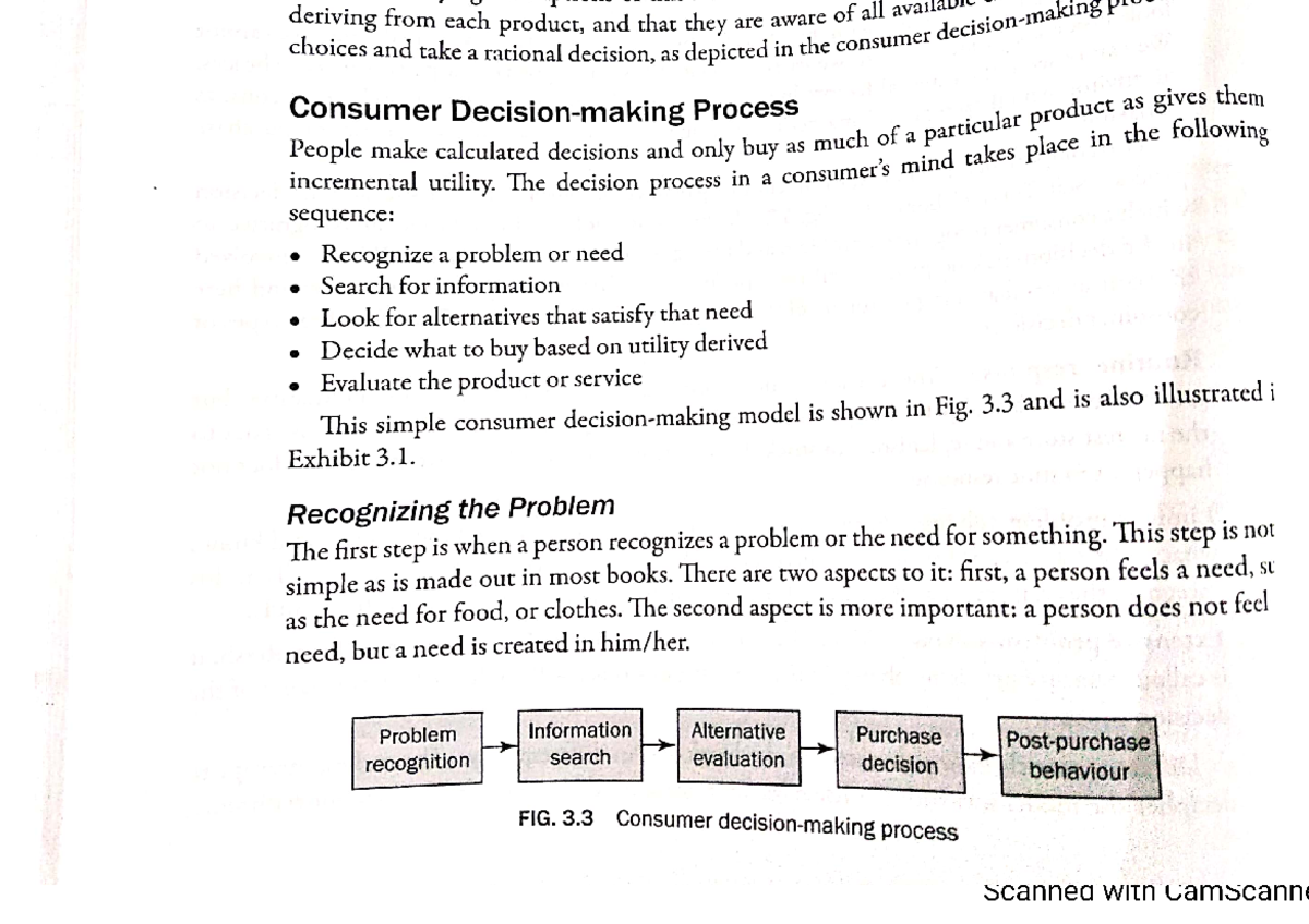 Consumer Decision making process - Bba - Studocu