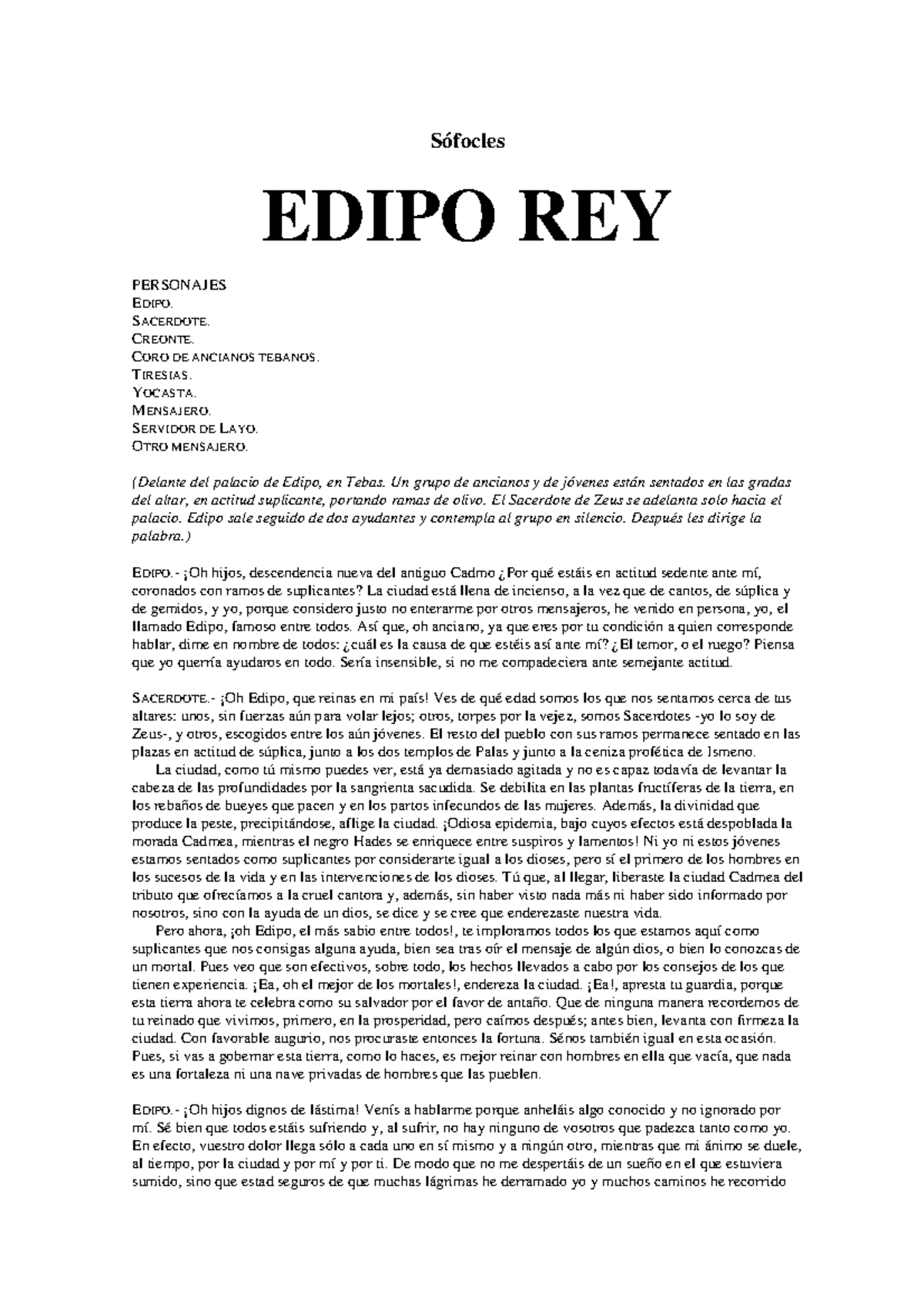 Sófocles-Edipo-Rey - Tragedia de Edipo Rey - Sófocles EDIPO REY ...