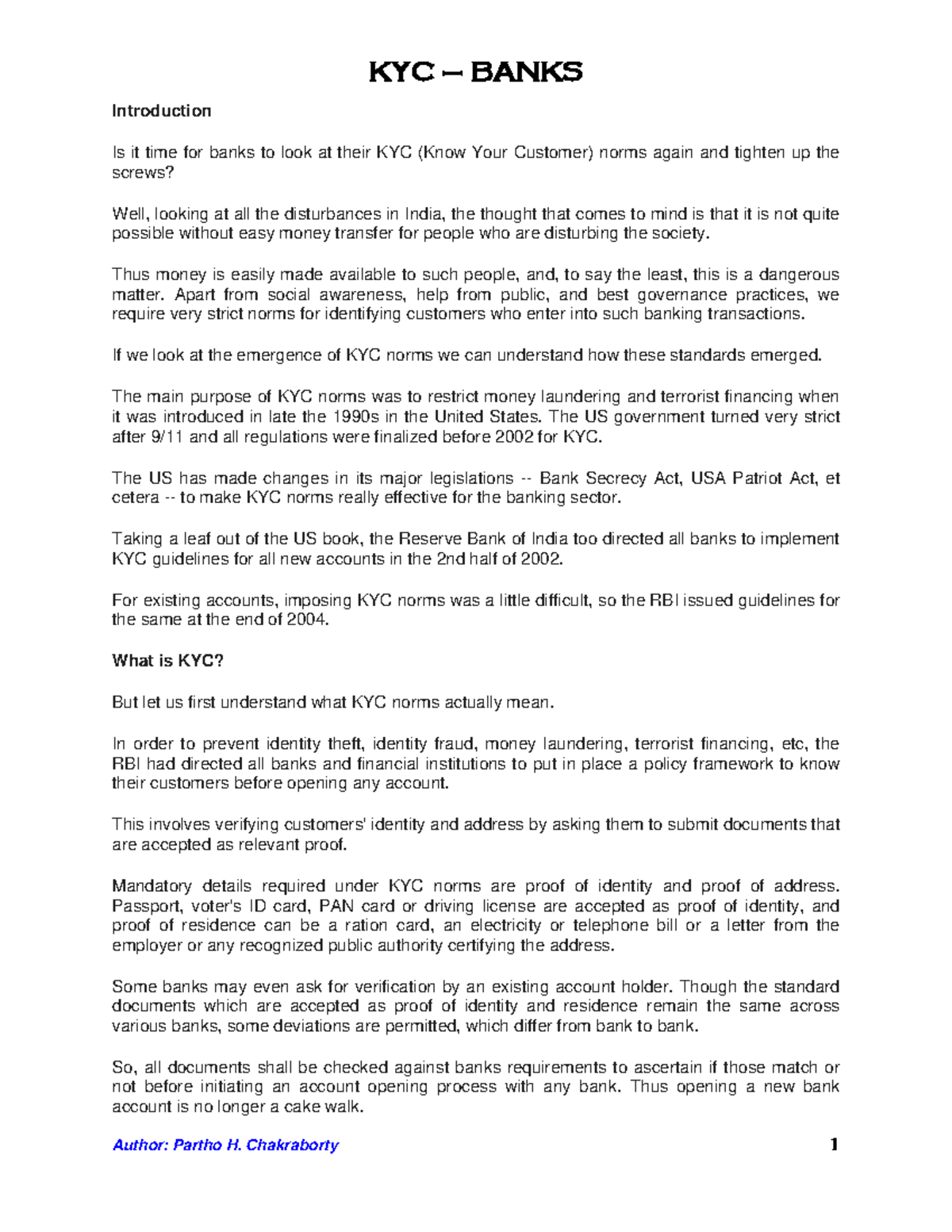 Kyc banks 121109061221 phpapp 02 - Introduction Is it time for banks to ...