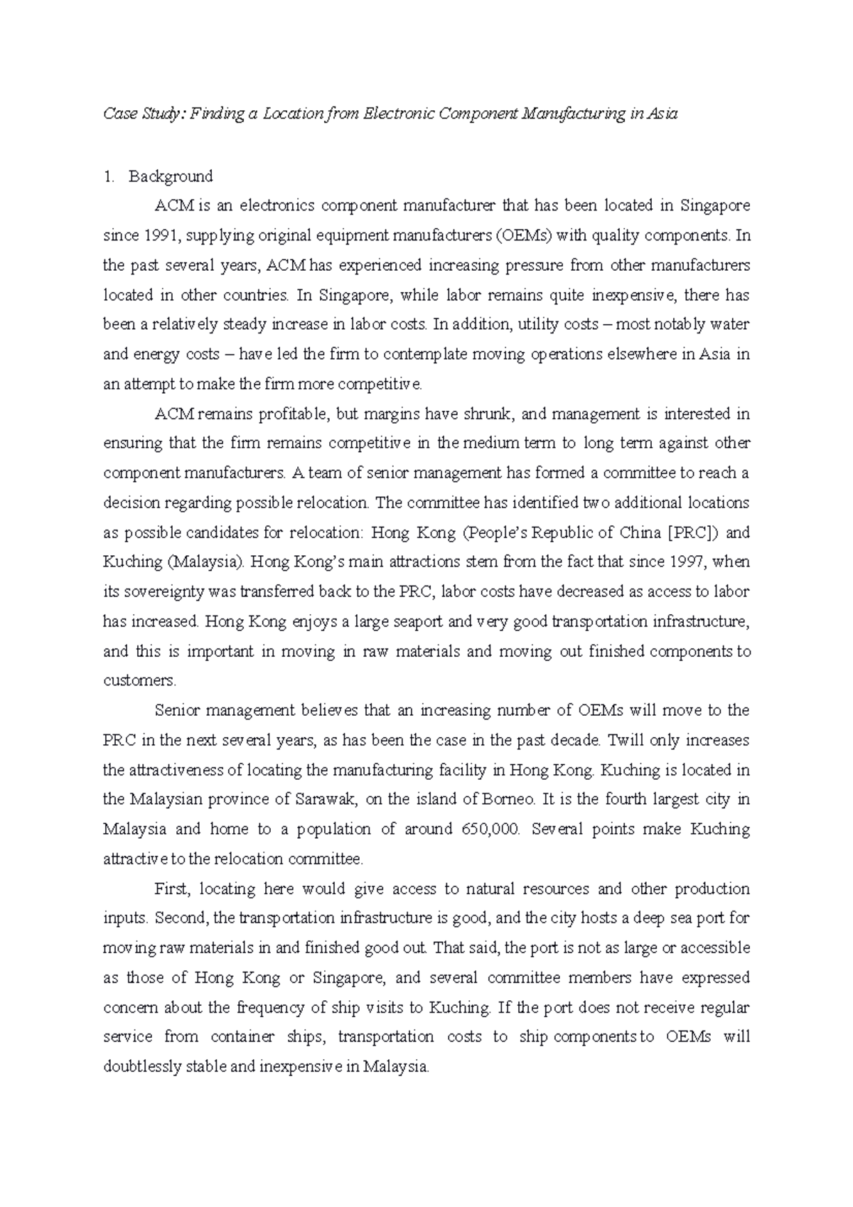 Docx(14) - Case Study: Finding a Location from Electronic Component ...