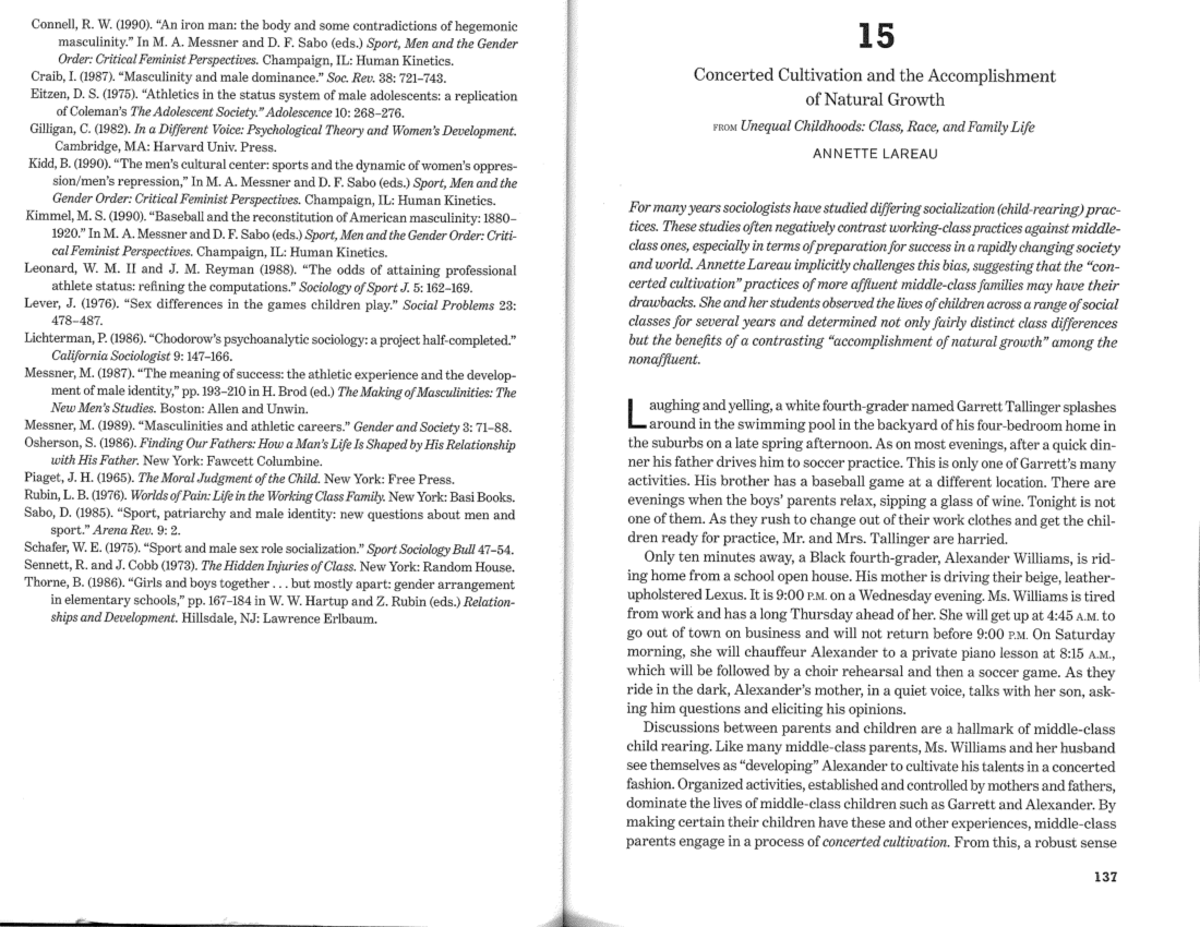 Lareau Concerted Cultivation - SOCI 151 - Studocu