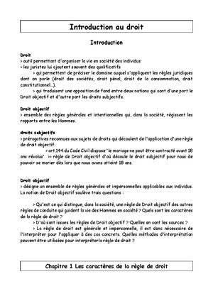 Introduction au Droit cours complet - INTRODUCTION AU DROIT Professeur Emmanuel Savatier Droit ...