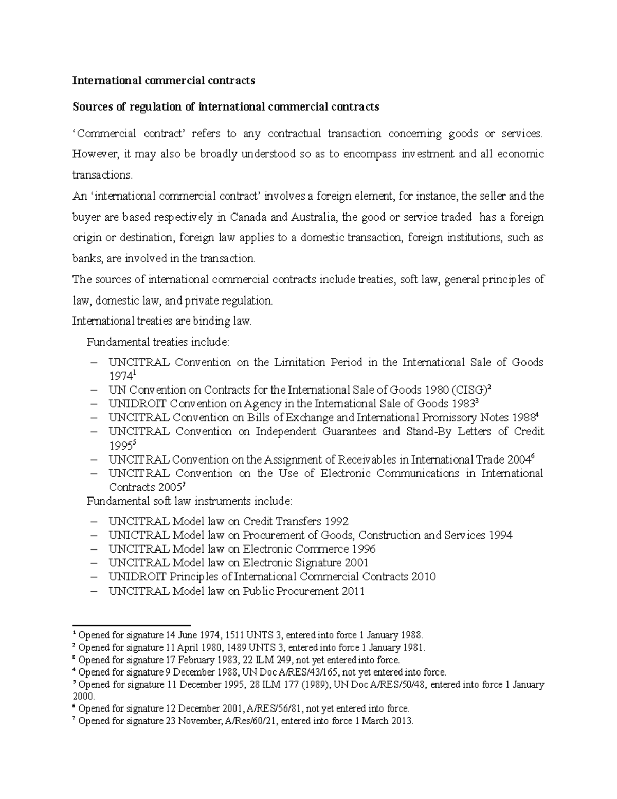 Topic 8 - International commercial contracts - International commercial ...