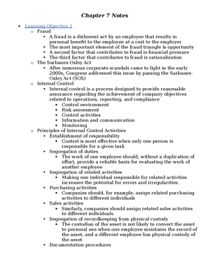 Chapter 6 Notes - Chapter 6 Notes Learning Objective 1 o Classifying ...