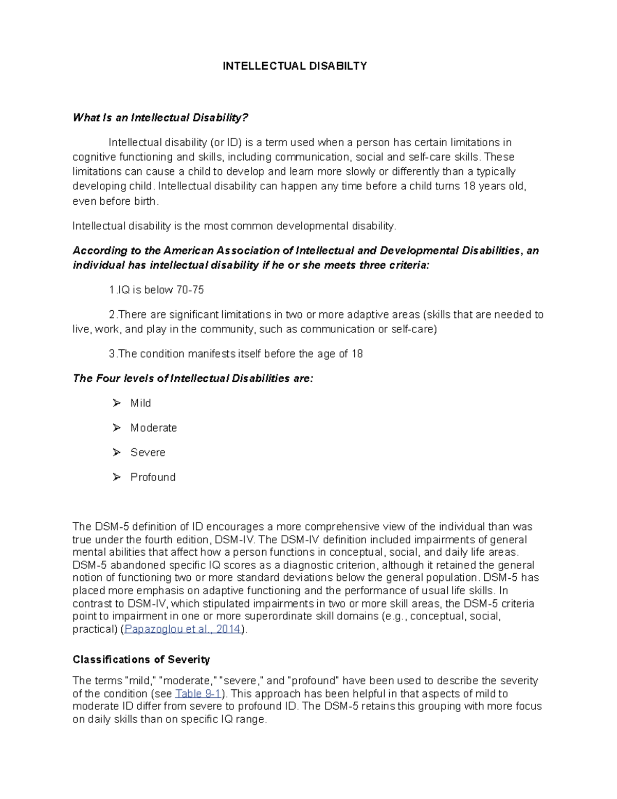 Intellectual Disability - INTELLECTUAL DISABILTY What Is an ...