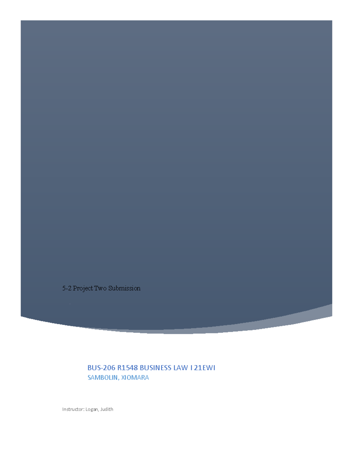 5-2 Project Two Submission - Project Two Submission R1548 BUSINESS LAW ...