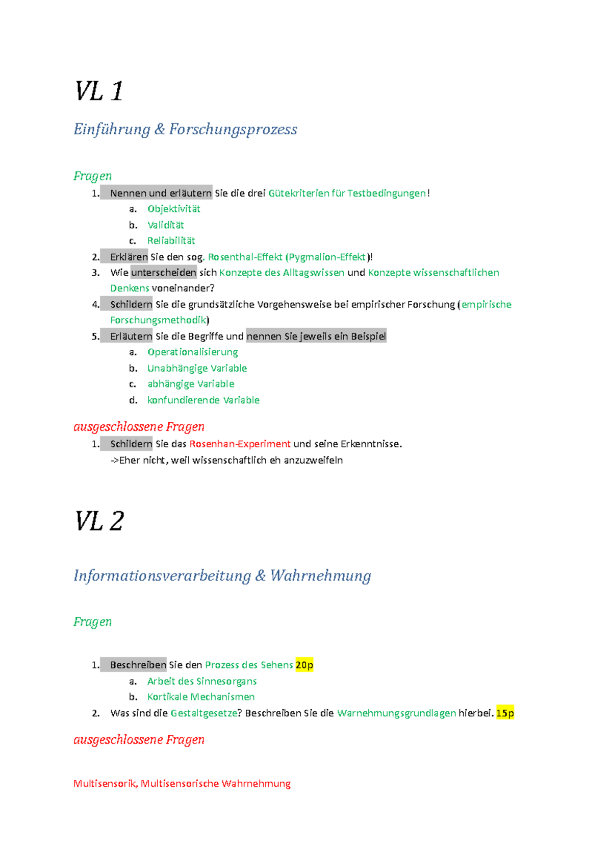 Klausurfragen Kanban Boards - VL 1 Einführung & Forschungsprozess Fragen Nennen und erläutern ...
