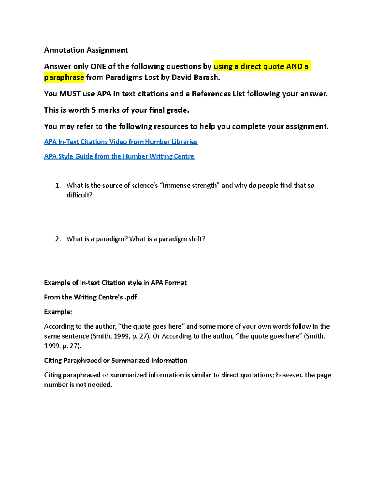 HESL 024 Annotation Assignment 21a - Annotation Assignment Answer only ...