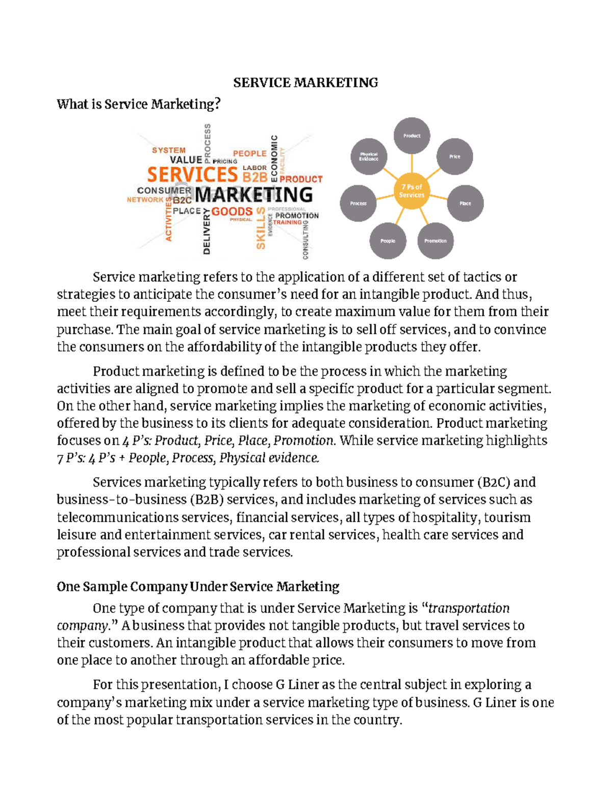 Sample Service Marketing - SERVICE MARKETING What is Service Marketing ...