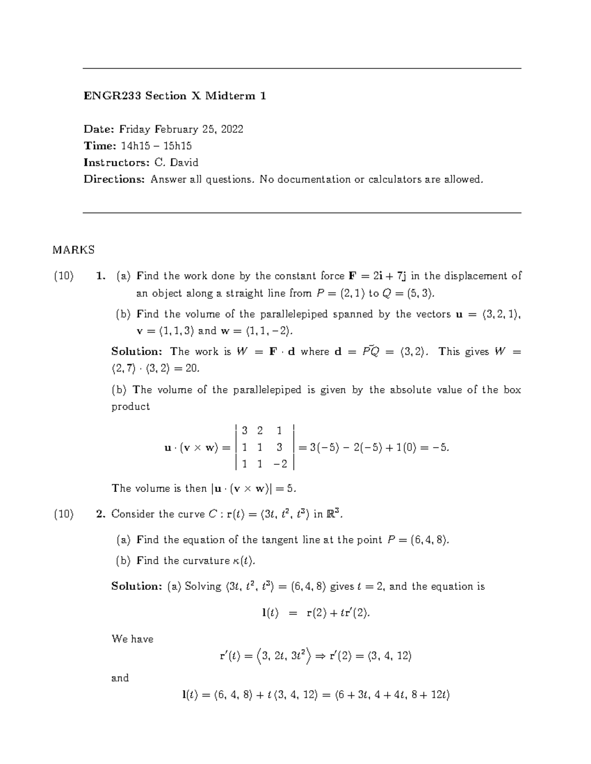 Midterm 1-Winter 2022-solutions - ENGR233 Section X Midterm 1 Date ...