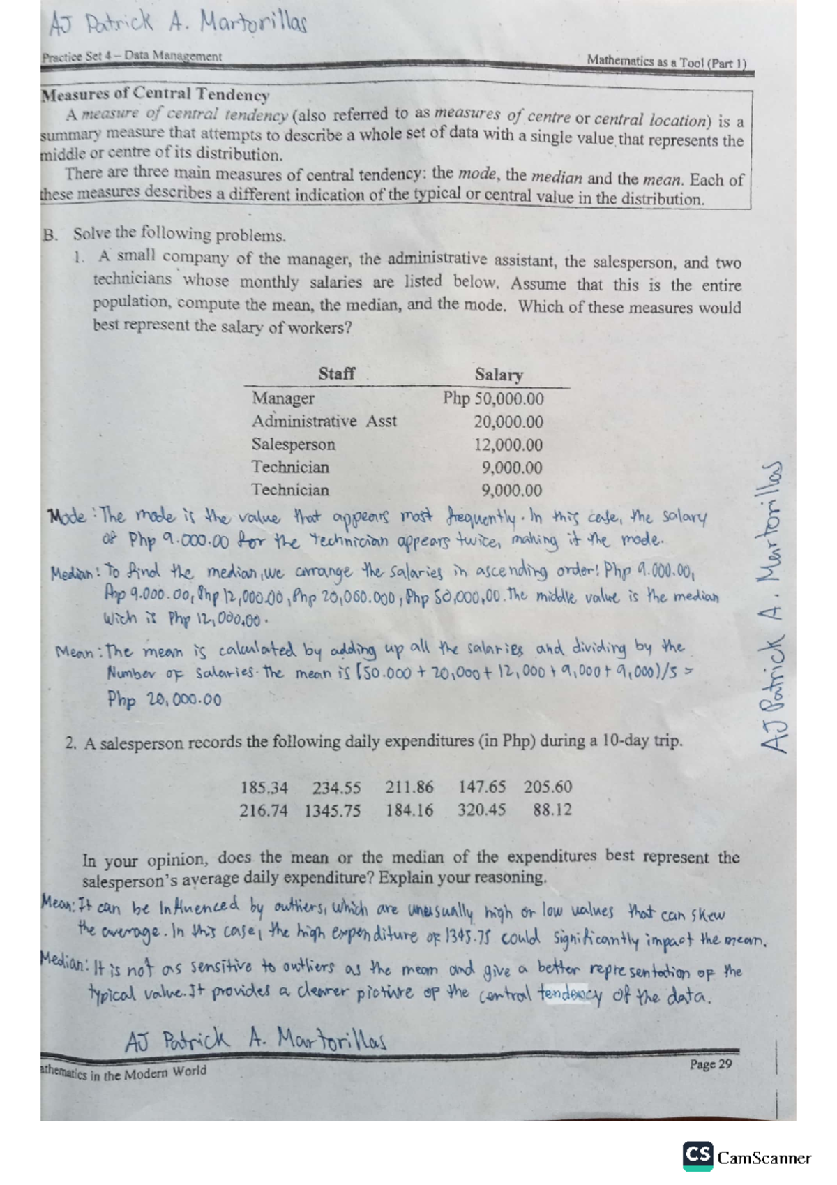 Assignment #6 08-27-2023 14 - AJ Patrick A. Martorillas Practice Set 4 ...