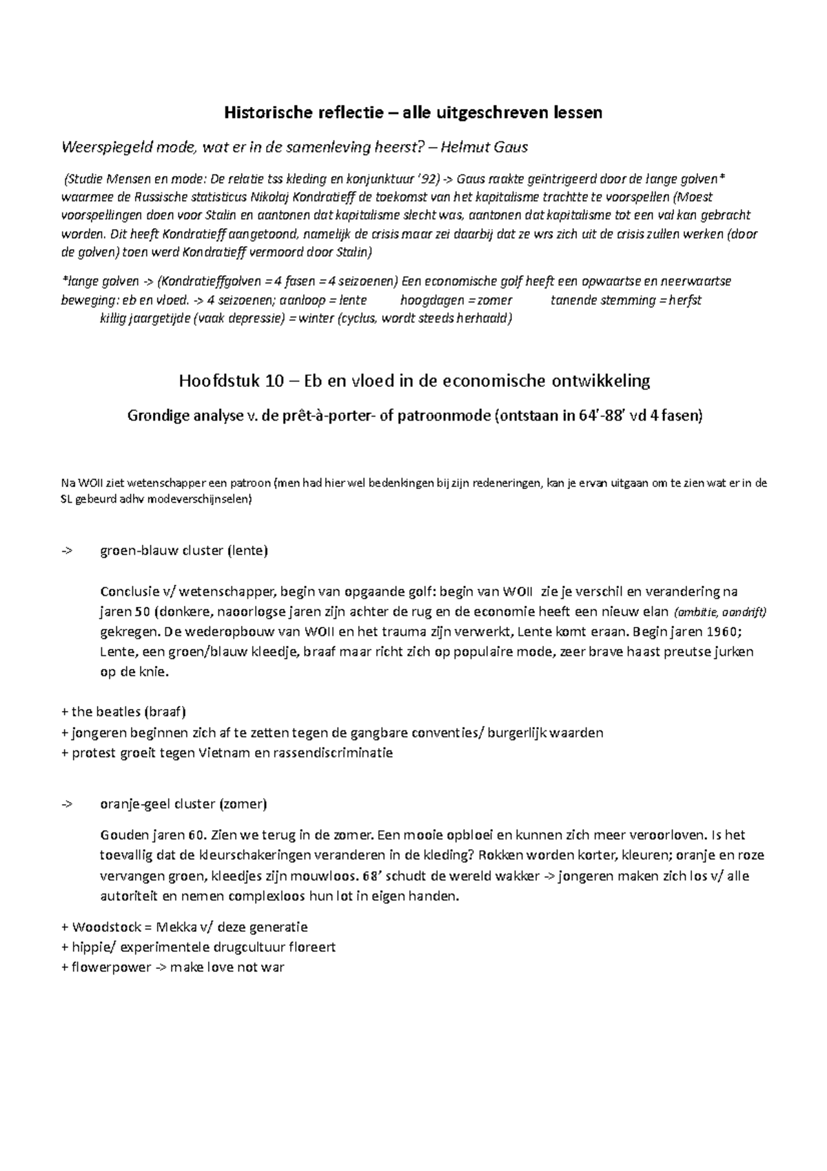 Historische refectie samenvatting 2022 - Historische reflectie – alle ...