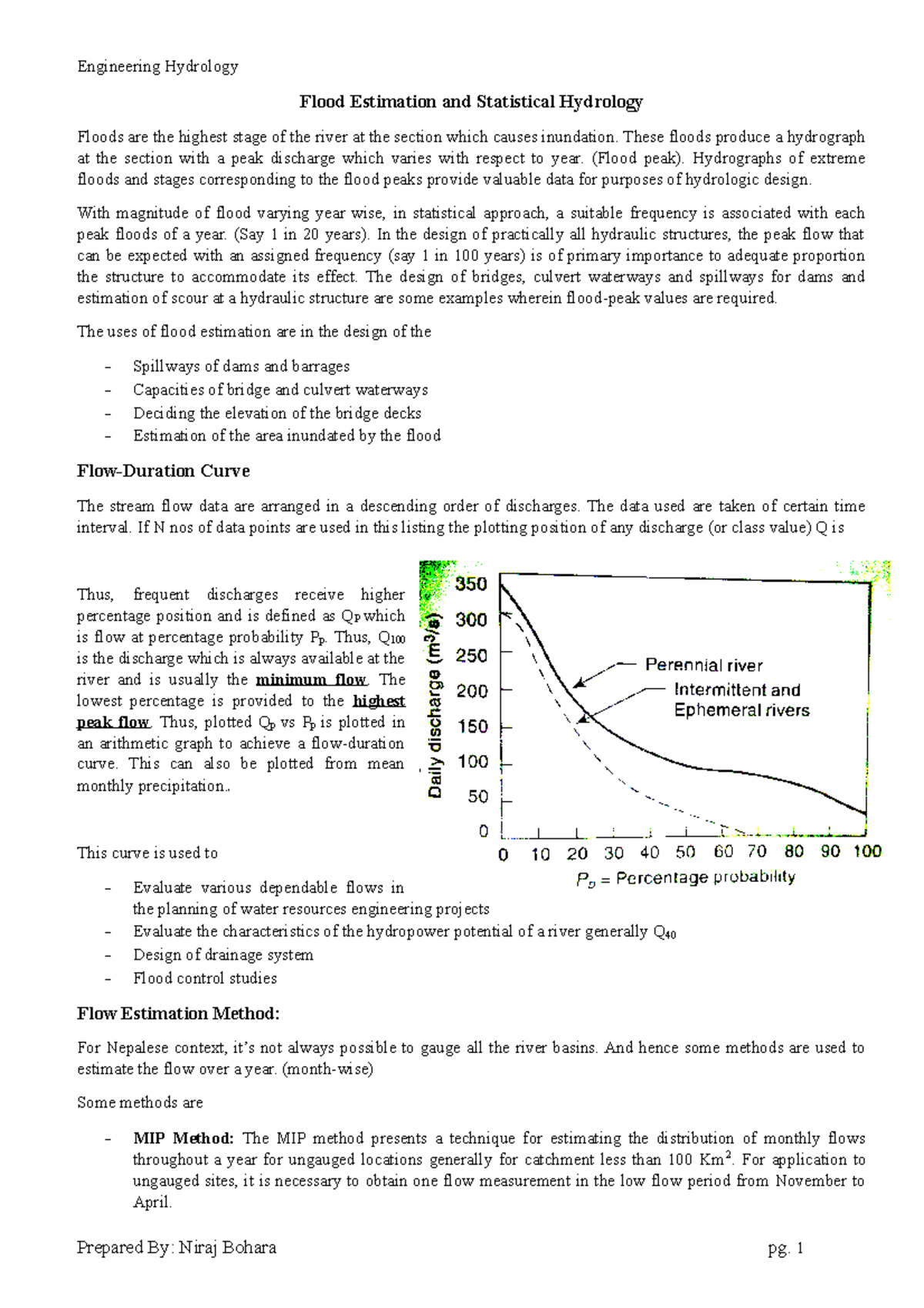 Statistical Hydrology And Flood Estimation Flood Estimation And
