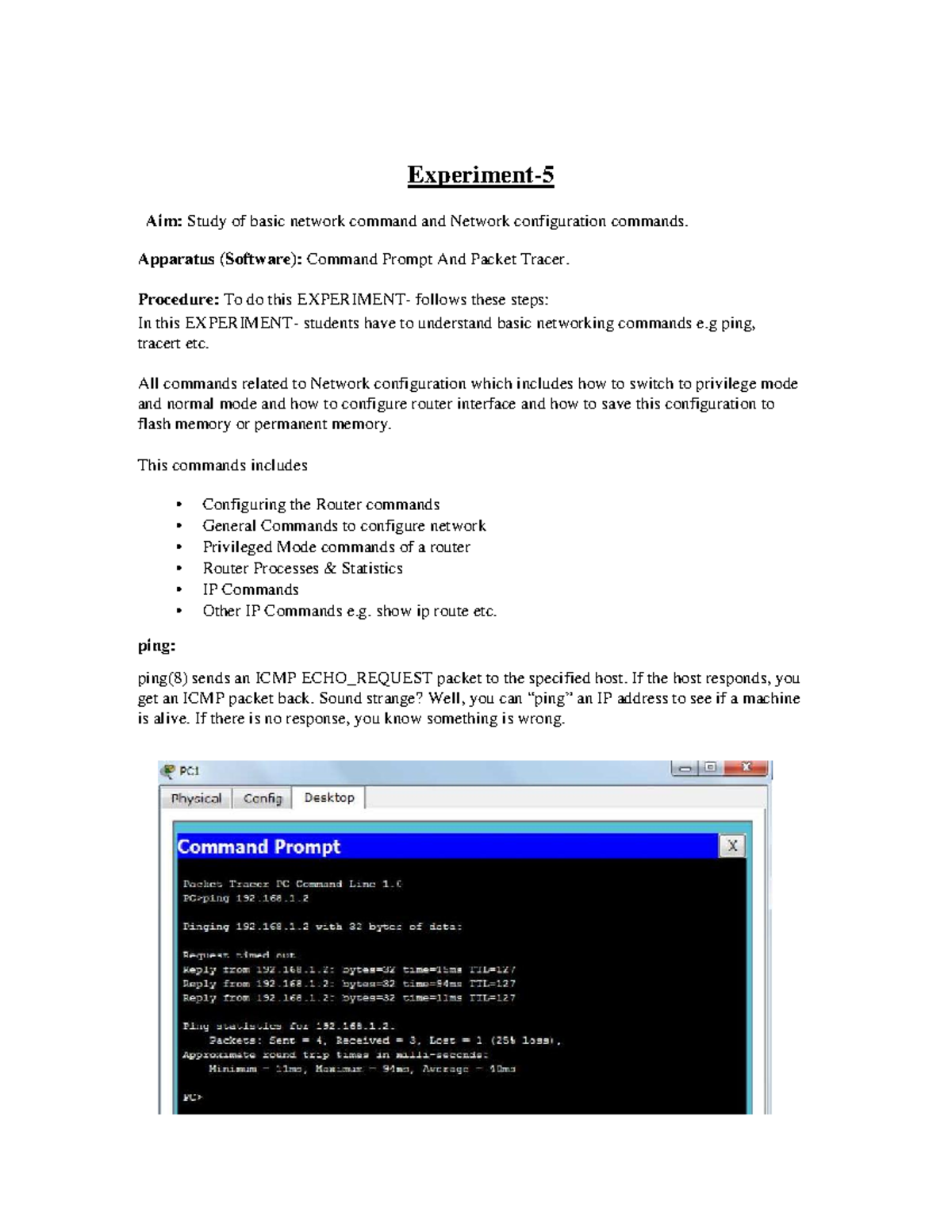 device connect in LAN - Aim: Study of basic network command and Network configuration commands ...