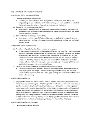 C717 Task 1 - task 1 - passed first attempt - Business Ethics Task 1 ...