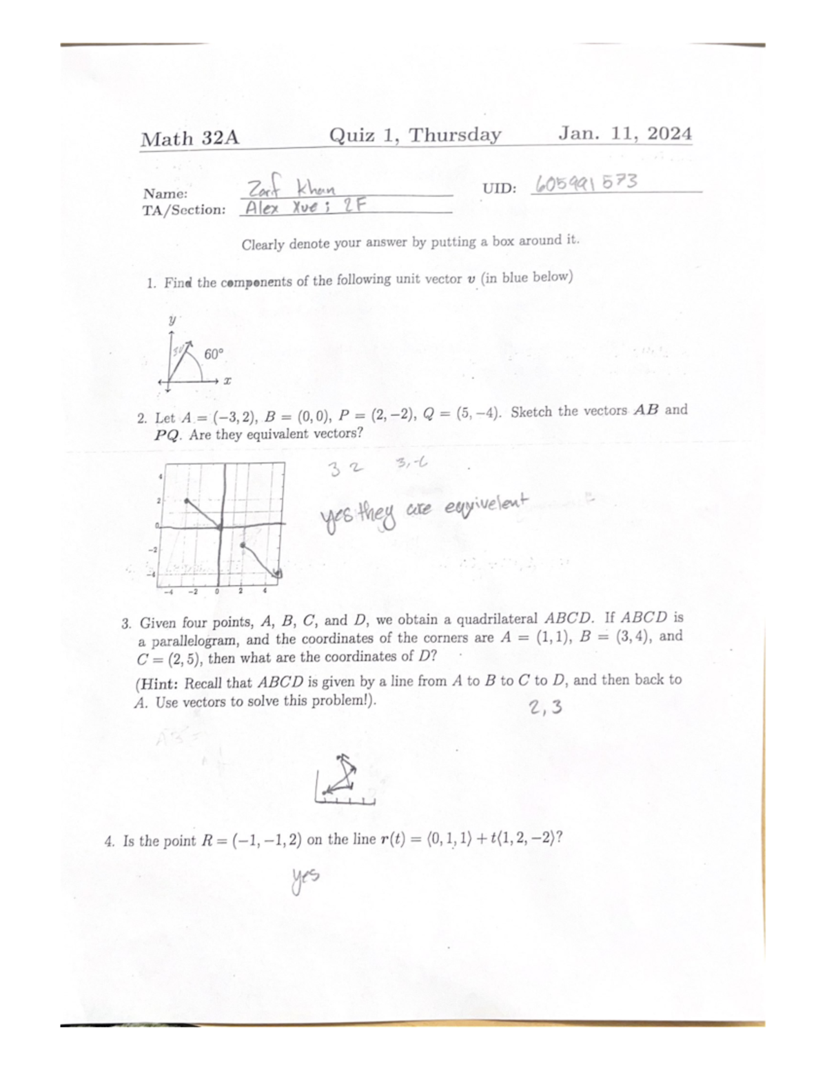Math 32A individual quiz - Math 32A - Studocu