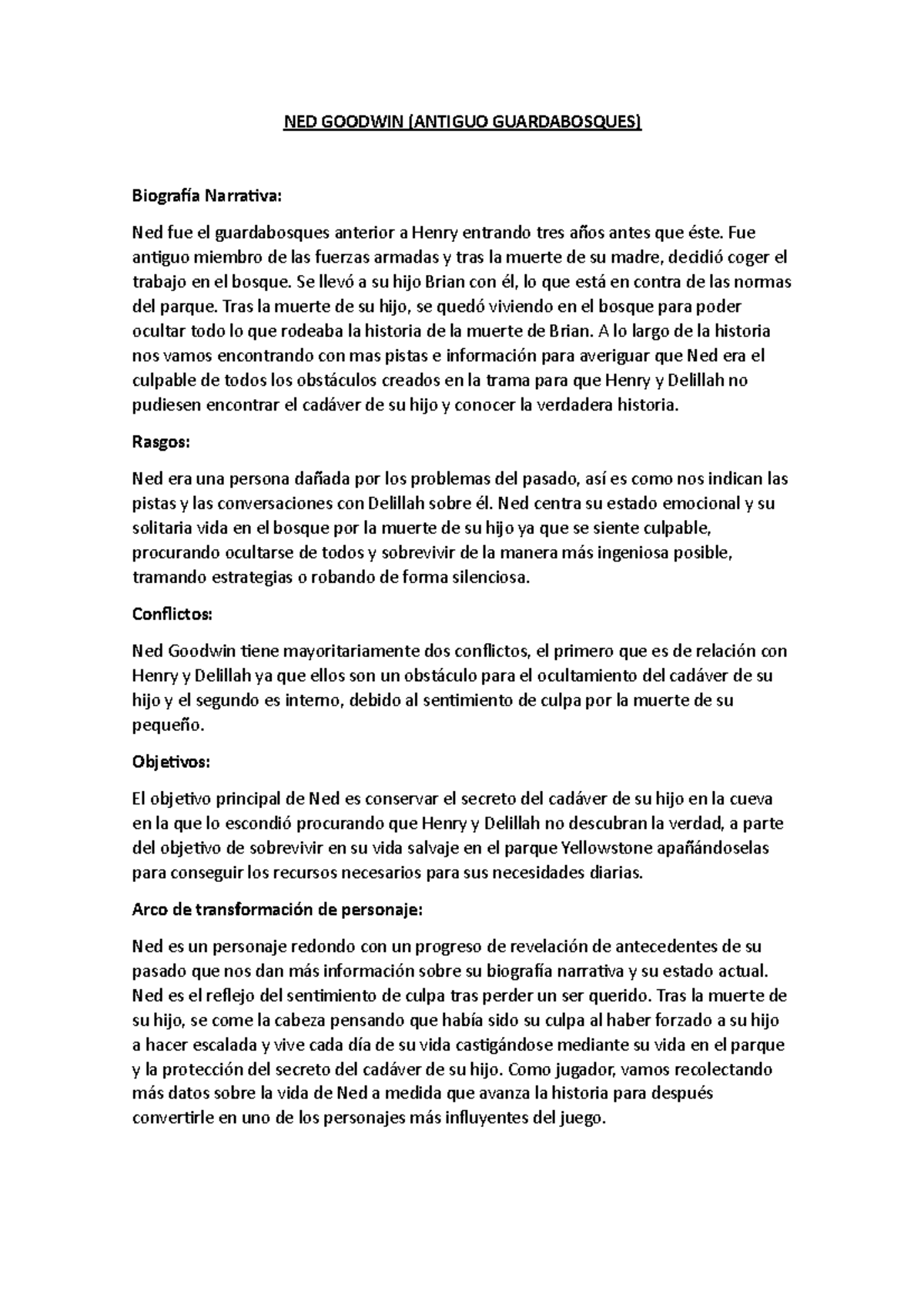 NED Goodwin - Firewatch - NED GOODWIN (ANTIGUO GUARDABOSQUES) Biografía ...