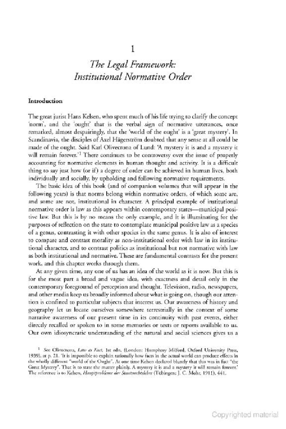 Legal Framework, the state and the law - 1 The Legal Framework ...