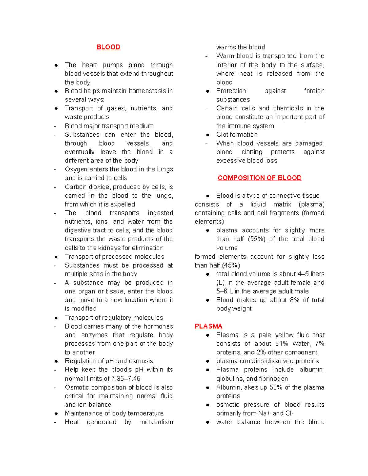 Blood Notes-Anatomy and Physiology Seeley's - Anatomy & Physiology ...