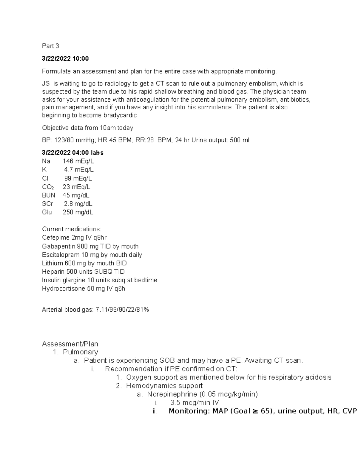 Nephrology PBL 1 Assessment:Plan - Part 3 3/22/2022 10: Formulate an ...