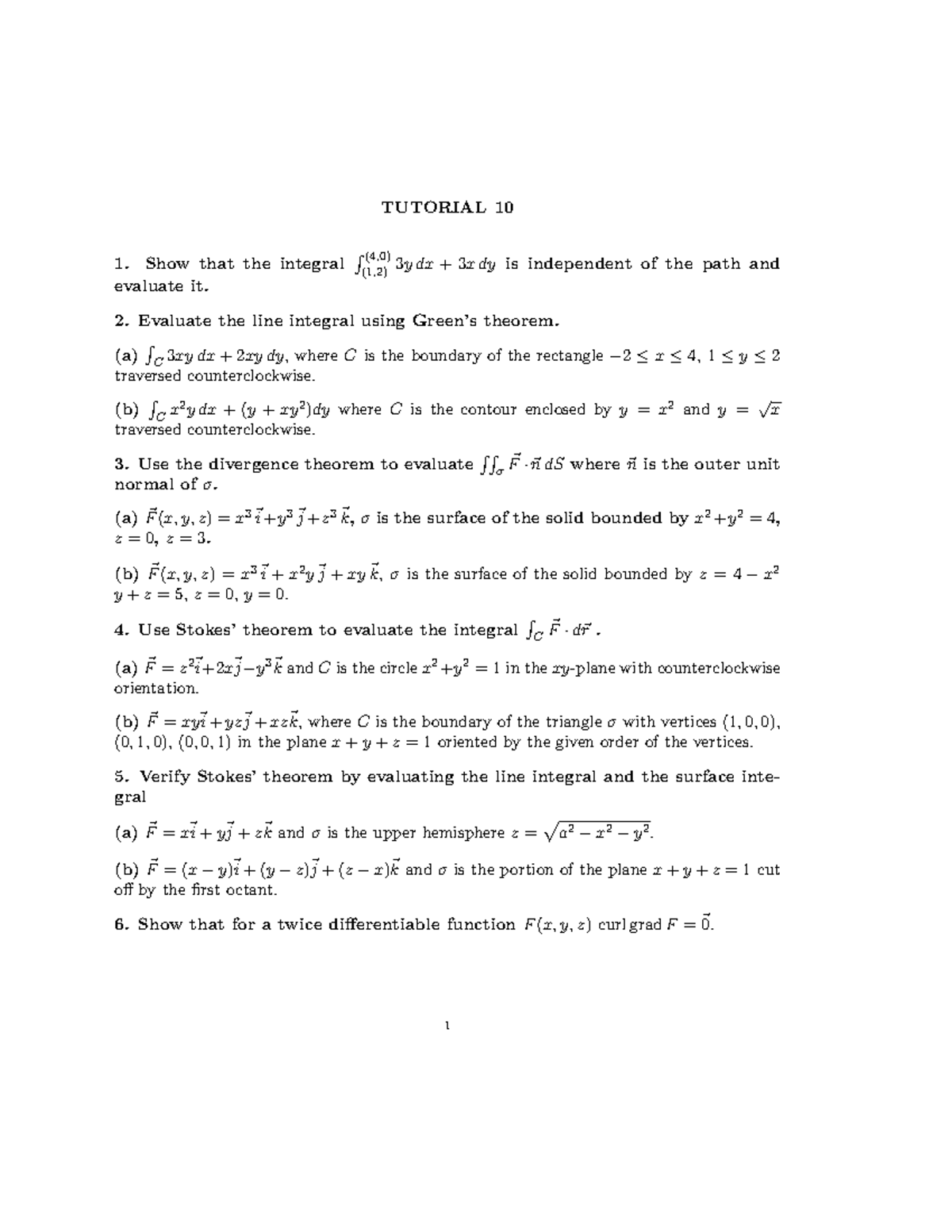 Tut10 Tutorial For 2022 At Une Tutorial 10 Show That The Integral ∫ 4 0 1 2 3 Y Dx 3x