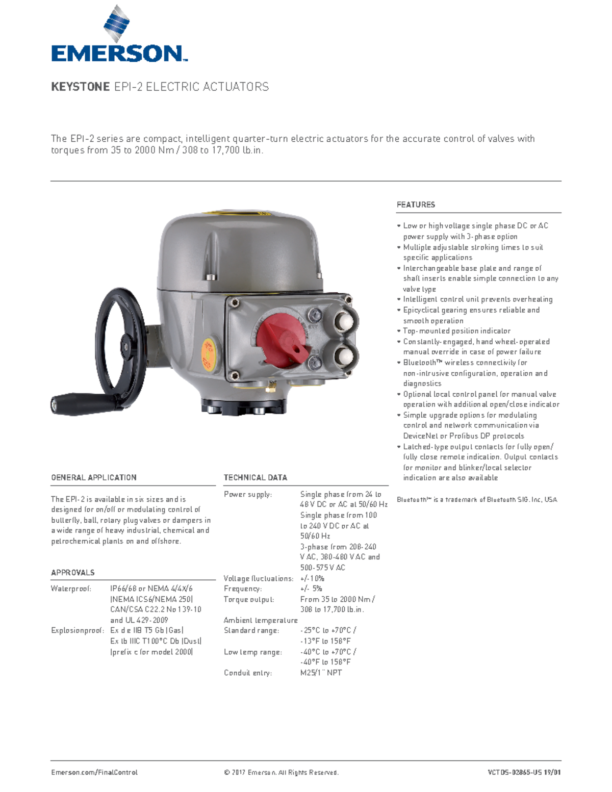 Data sheet keystone epi 2 electric actuators en 5430888 - GENERAL ...