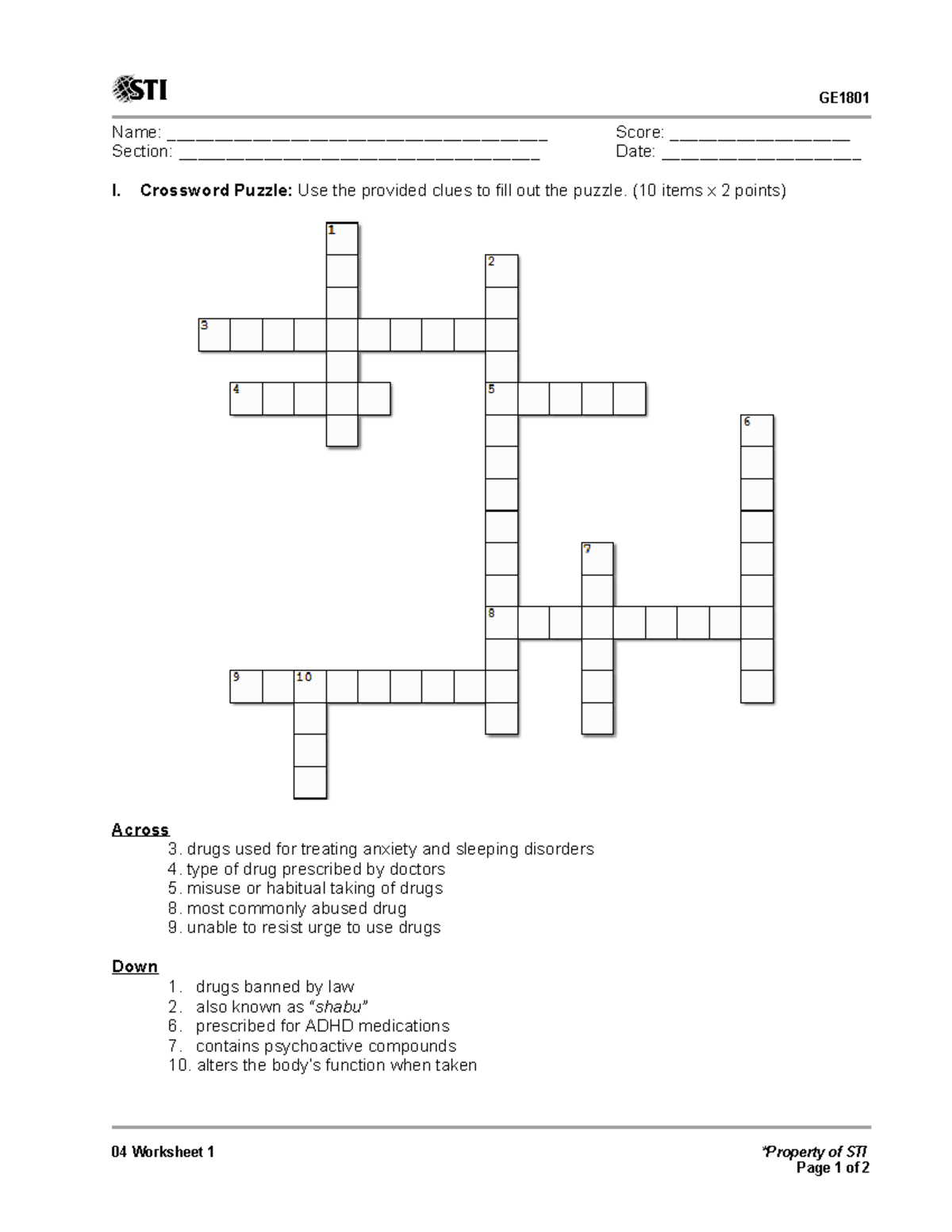 04 Worksheet 1 - GE Name ...