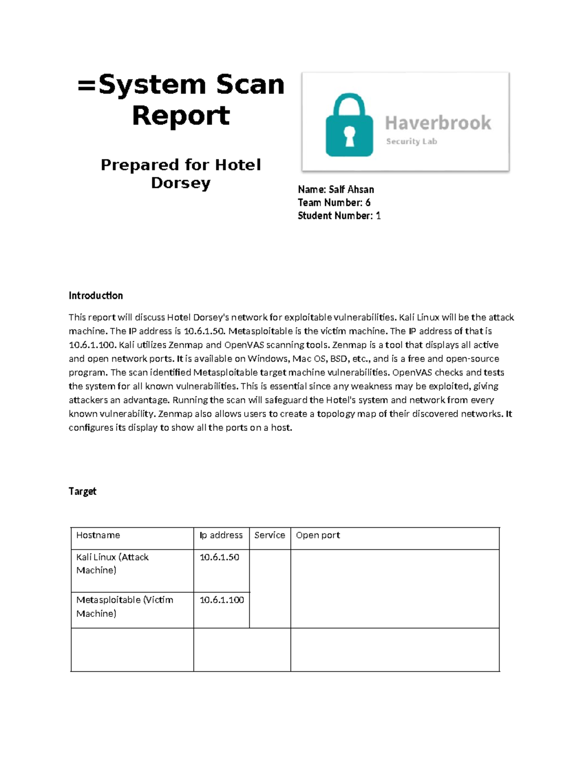 System Scan Template - tHIS IS THE TEMPLET - =System Scan Report ...