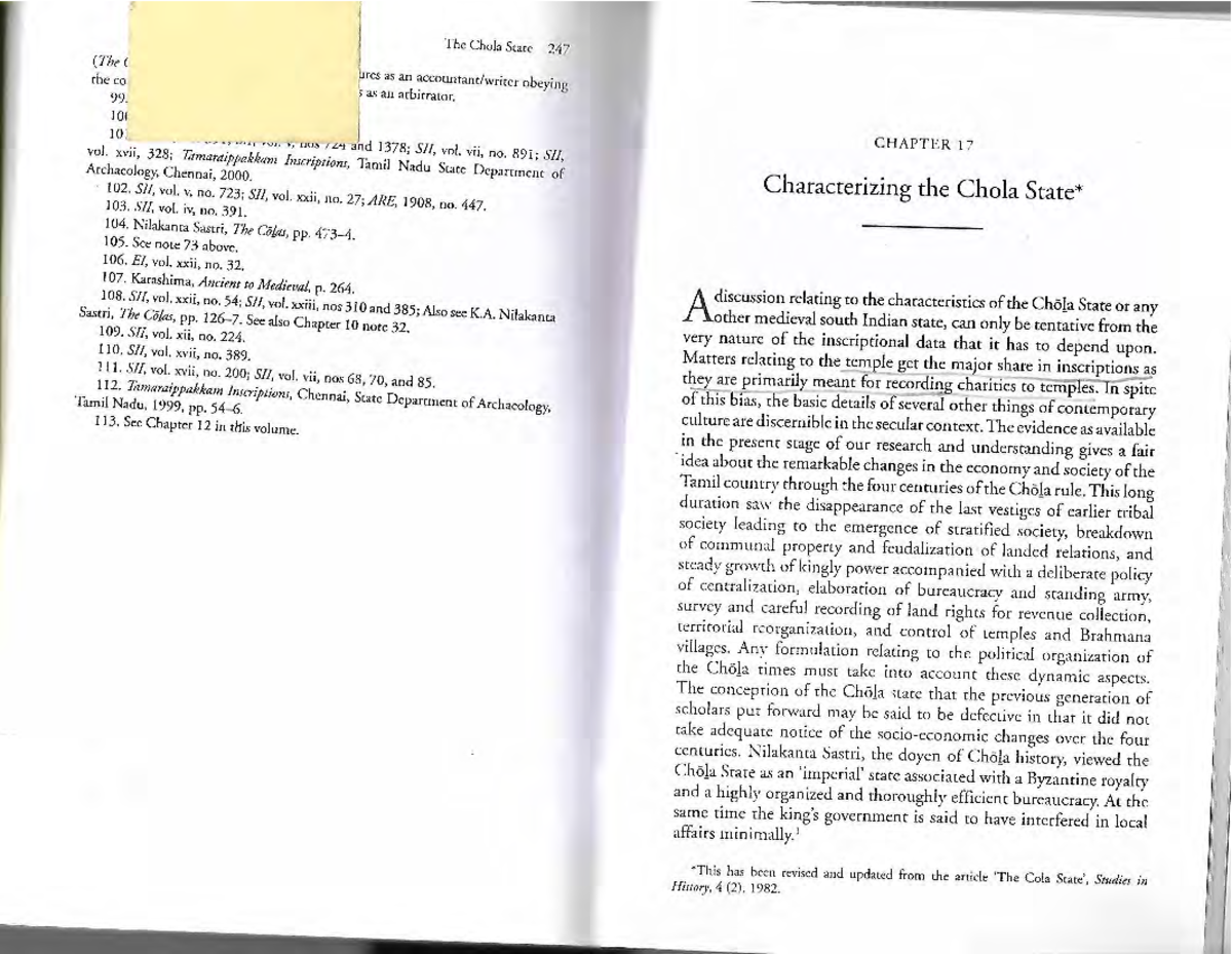 Chola State - Ancient Indian History & Culture - Studocu