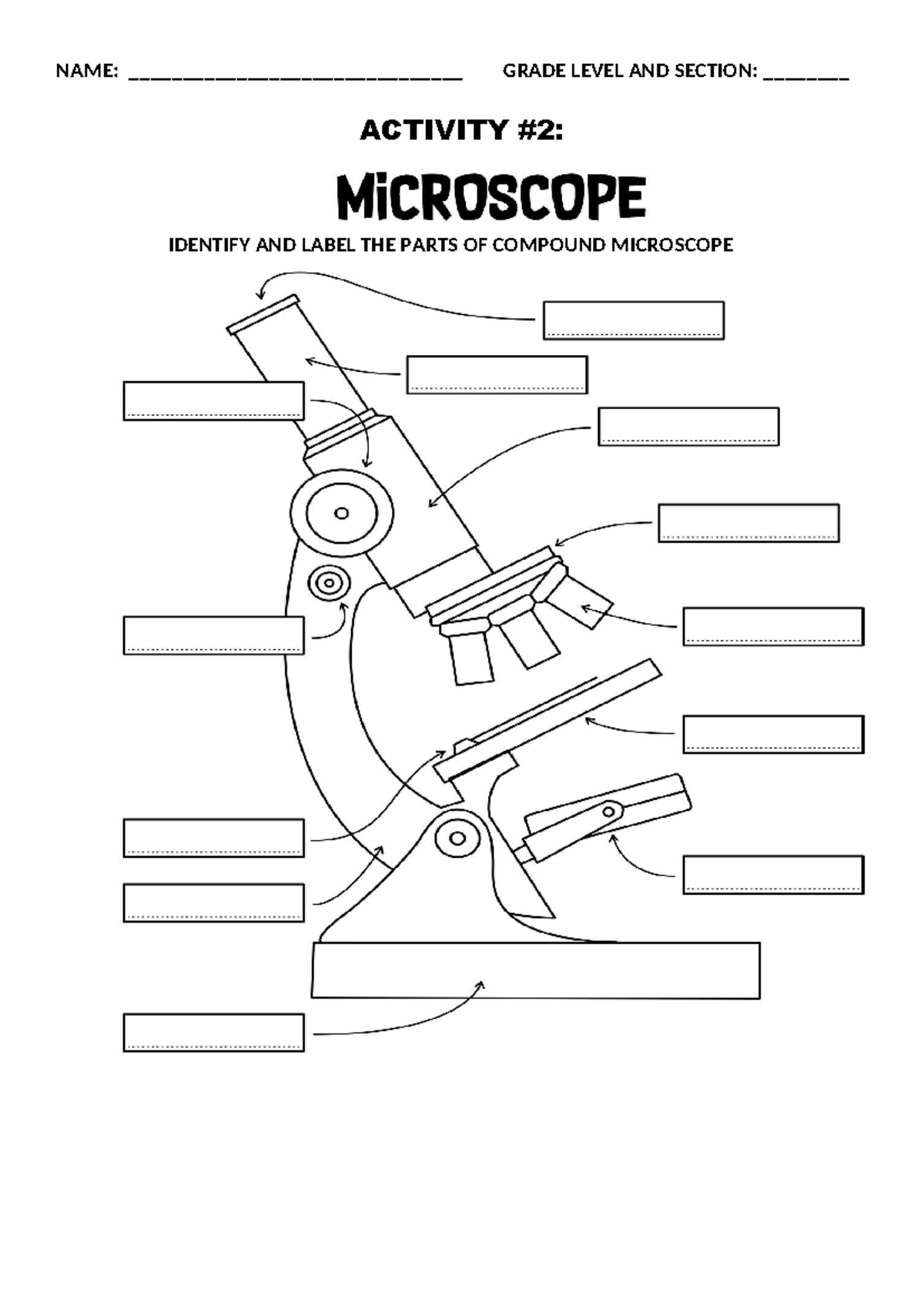 Labelling - activity - Grade 7 - Science 7 - NAME ...