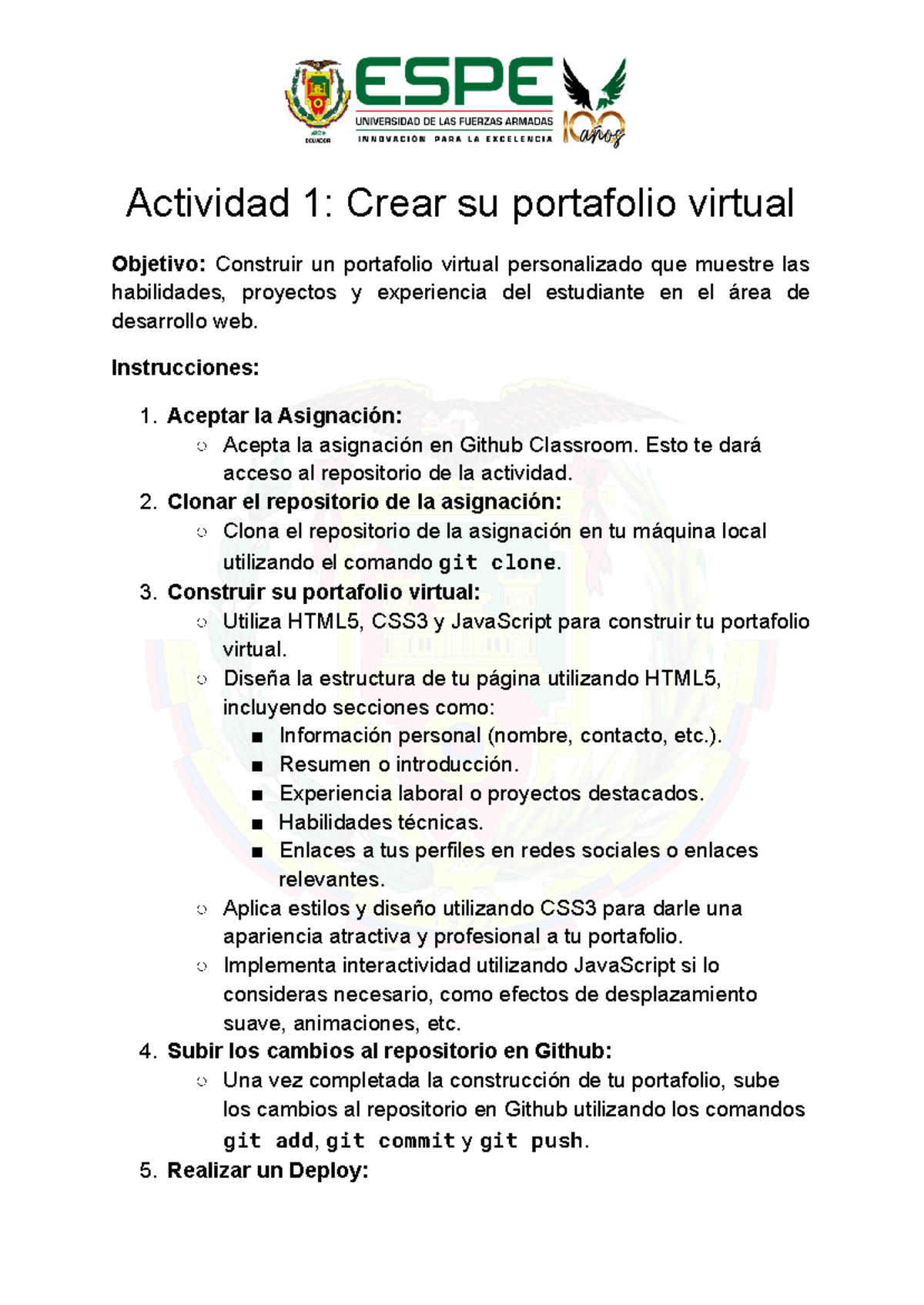 Actividad 1 Crear su portafolio virtual - Actividad 1: Crear su ...