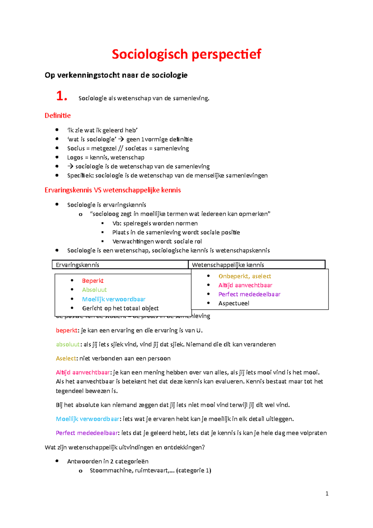 Sociologisch-perspectief - Sociologisch perspectief Op verkenningstocht ...