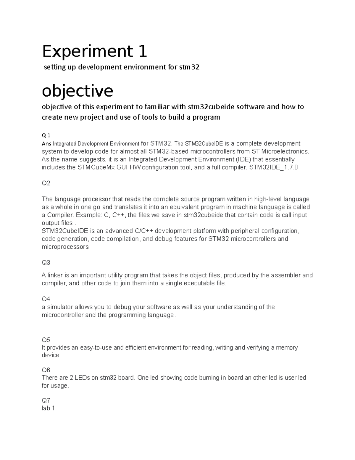 Lab1 - elecxtric power transmmission - Experiment 1 setting up development environment for stm ...