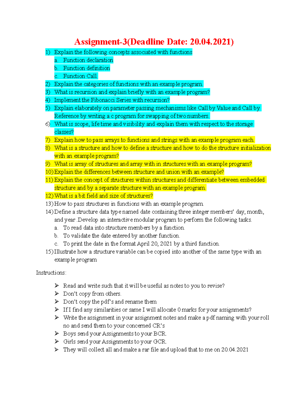Computer Programing And Numerical Methods Assignment 3 Assignment 3 Deadline Date 20 04