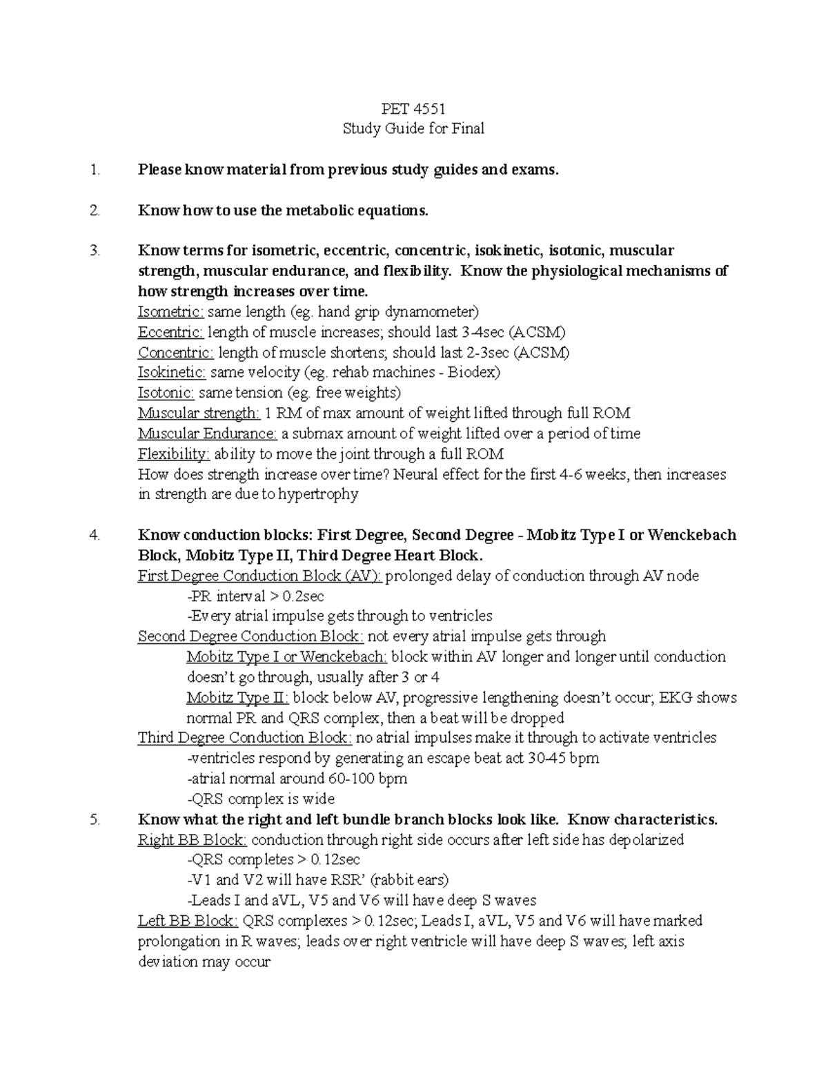 PET 4551 Study Guide Final Spring 2023 - PET 4551 Study Guide for Final ...