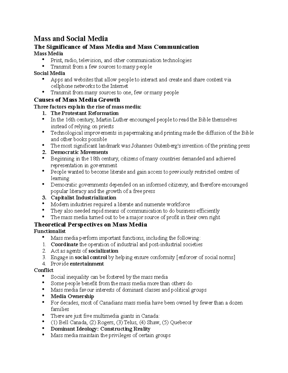 1020 Lecture 11 Mass And Social Media The Significance Of Mass Media 1020-lecture-11-mass-and-social-media-the-significance-of-mass-media