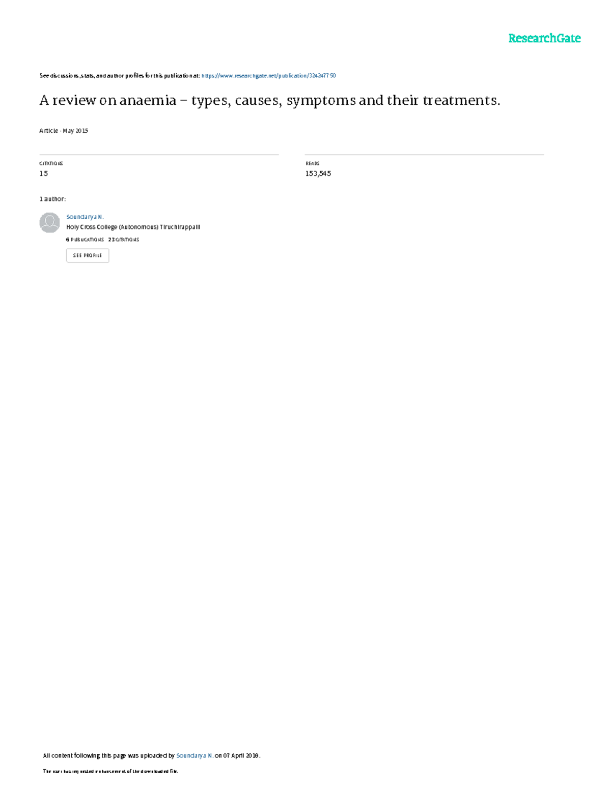 Anaemia is a common nutritional deficiency disorder and global public ...