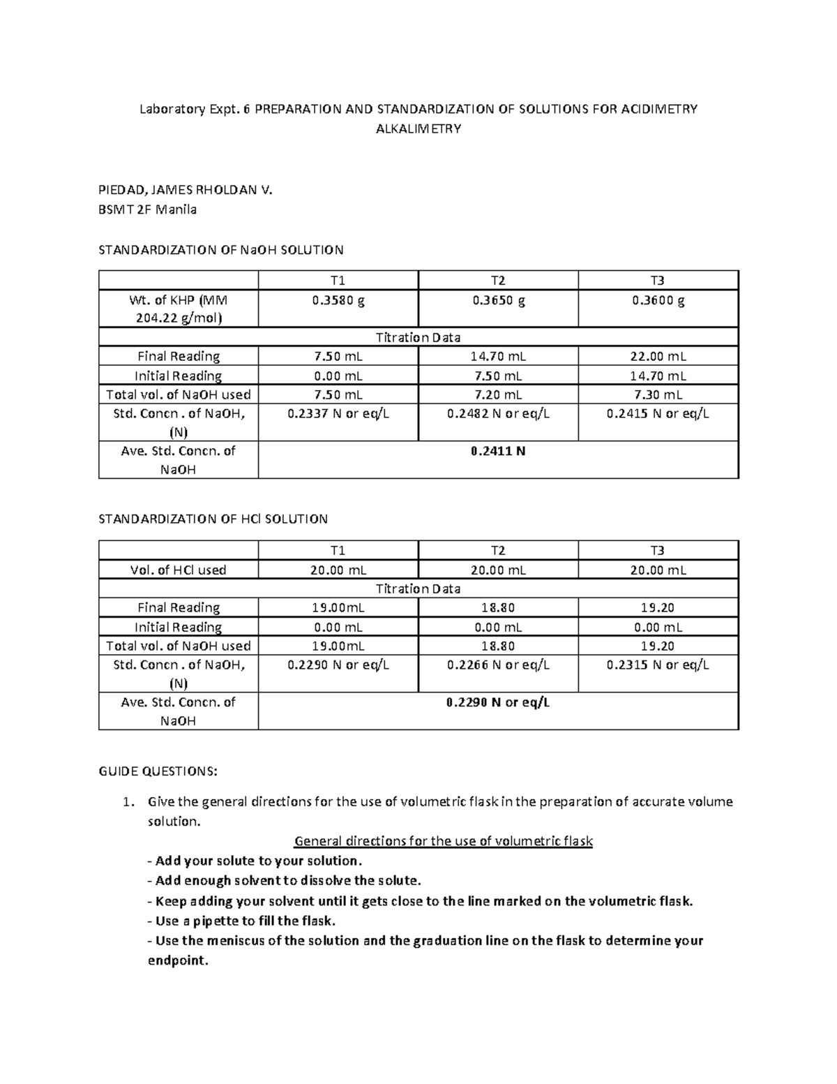 Piedad Anachemlab M8ACT2 - Laboratory Expt. 6 PREPARATION AND ...