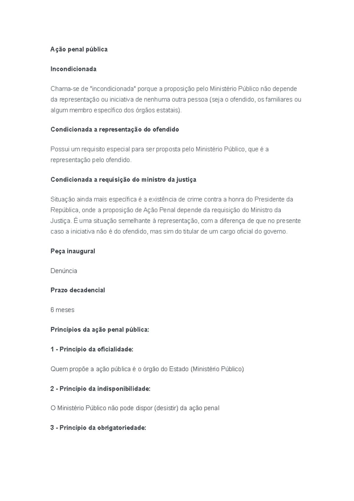 Ação penal pública - ulkb - Ação penal pública Incondicionada Chama-se ...