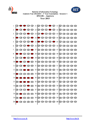 BIT Exam past papers for local indivi - UNIVERSITY OF COLOMBO, SRI ...
