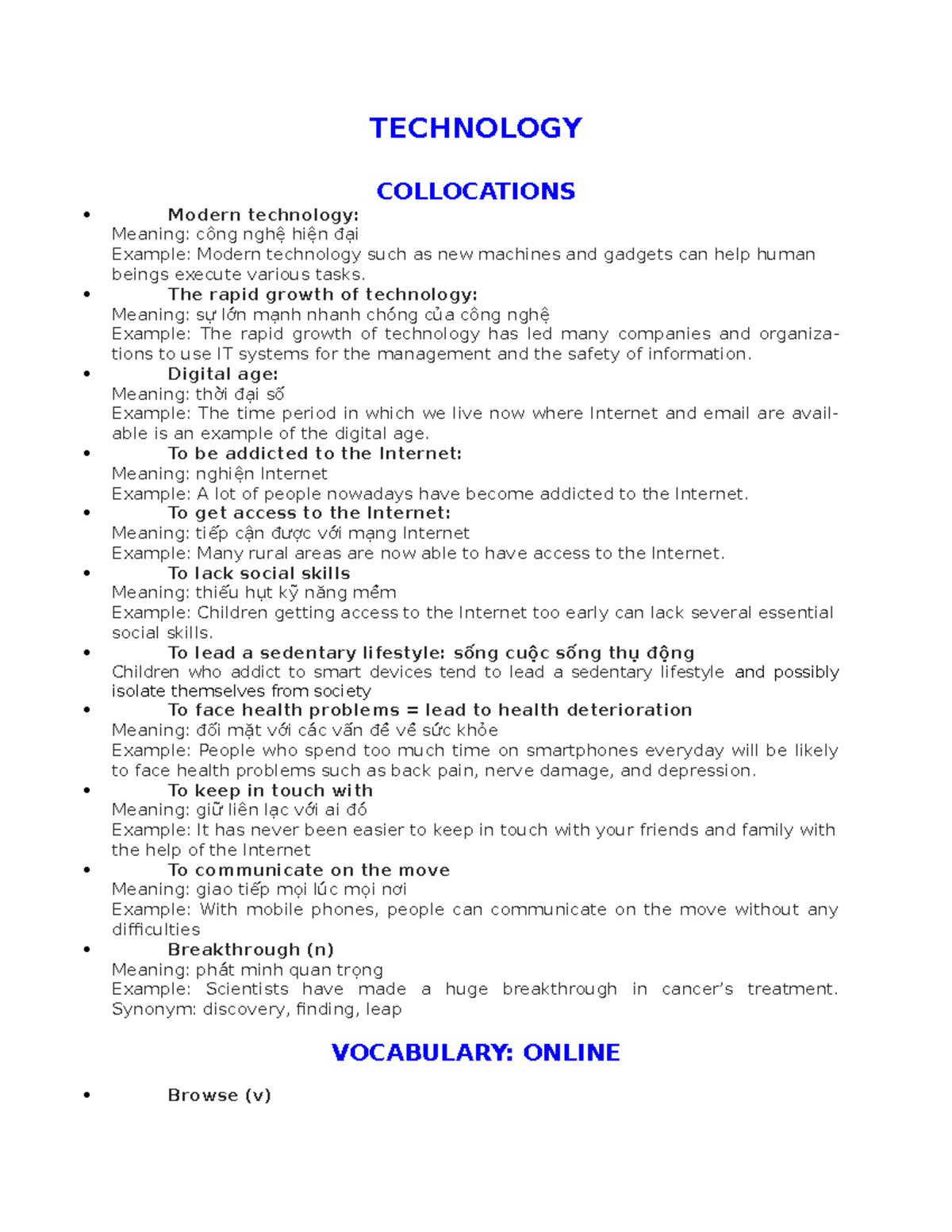 Collocation technology for advanced learners - TECHNOLOGY COLLOCATIONS ...