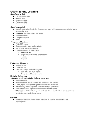 Chapter 16 Bacteria and Cell structure/ functions - Chapter 16 Part 2 ...