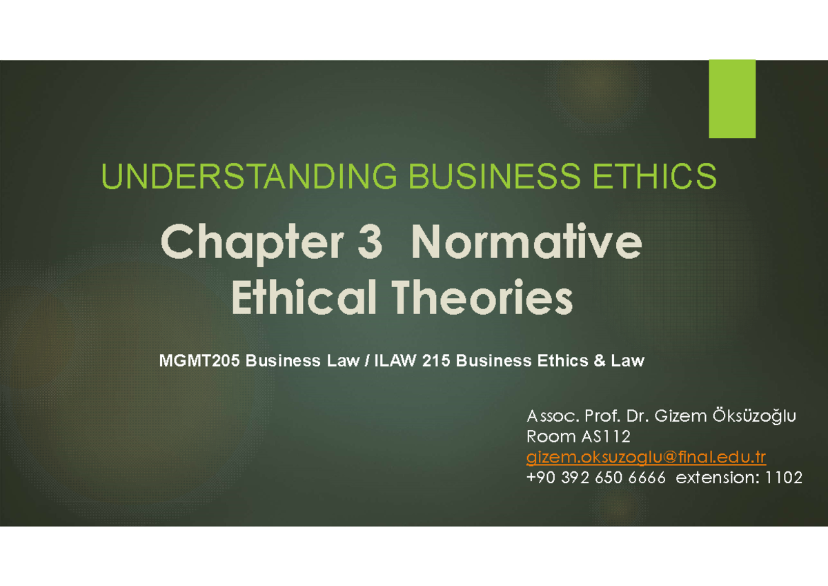 Chapter 3 Deontological Theories (P3) - Chapter 3 Normative Ethical ...