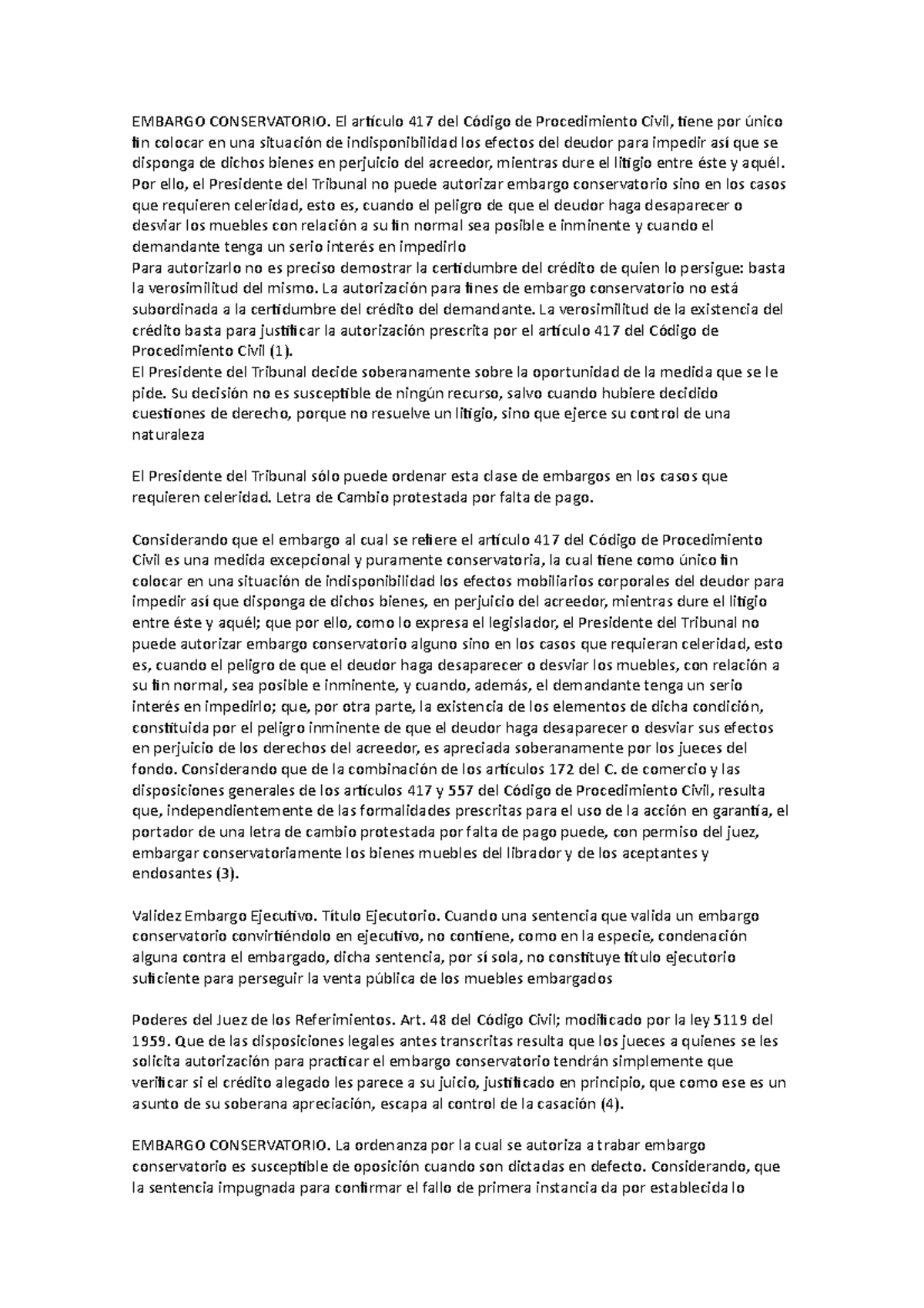 Exposición de 25 - Práctica de derecho civil 1 - EMBARGO CONSERVATORIO ...