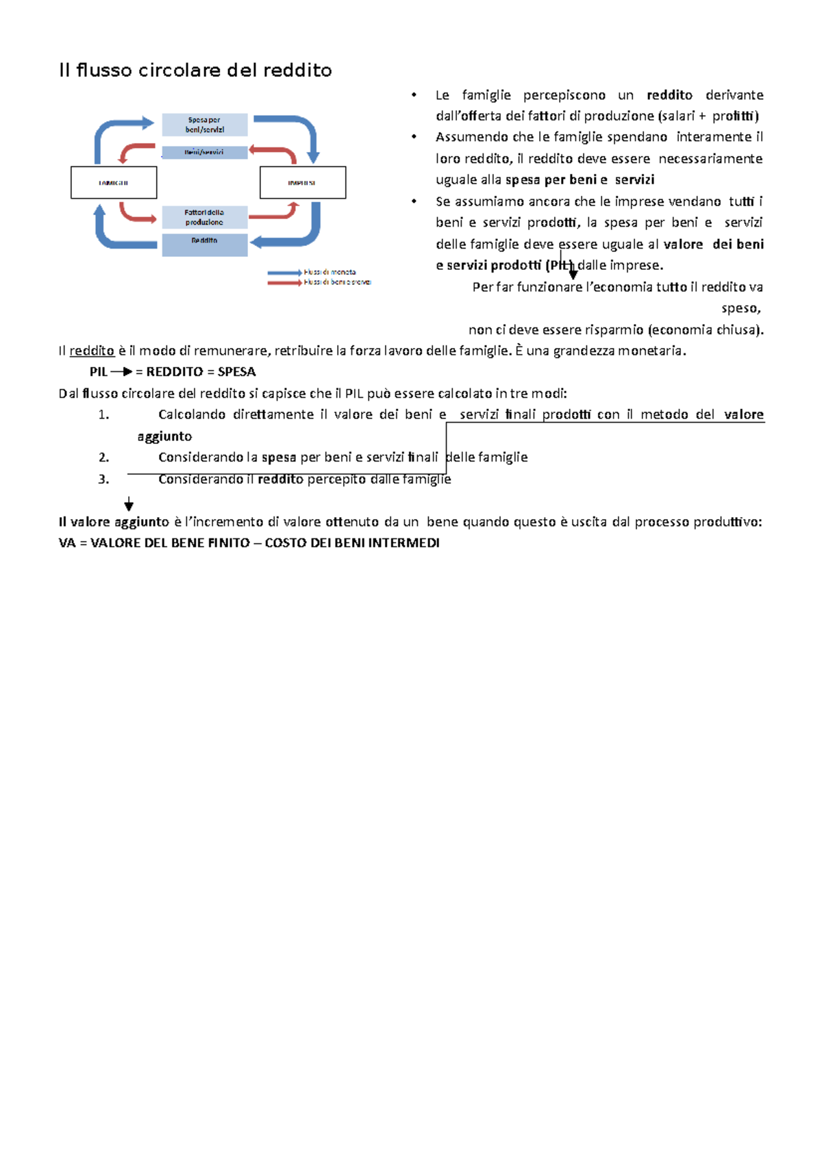 Il flusso circolare del reddito - Per far funzionare l’economia tutto ...