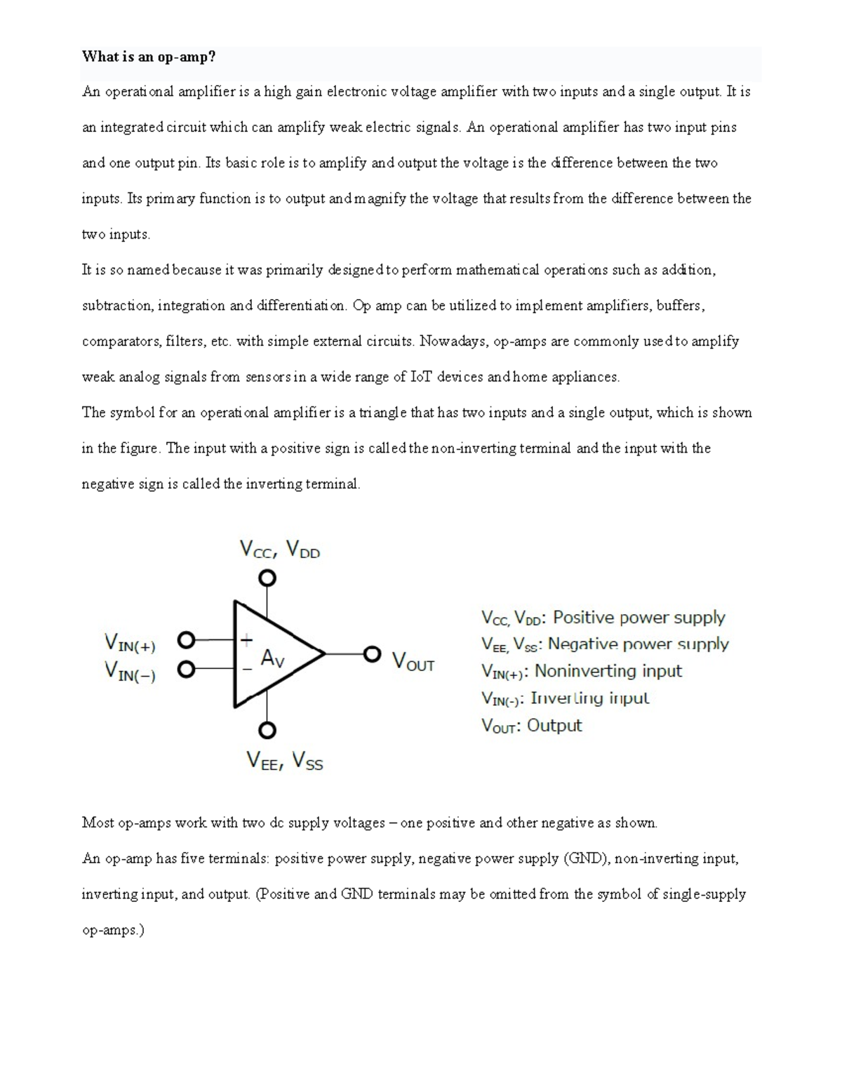 D4 Core Op Amp Notes 2024 - What is an op-amp? An operational amplifier ...