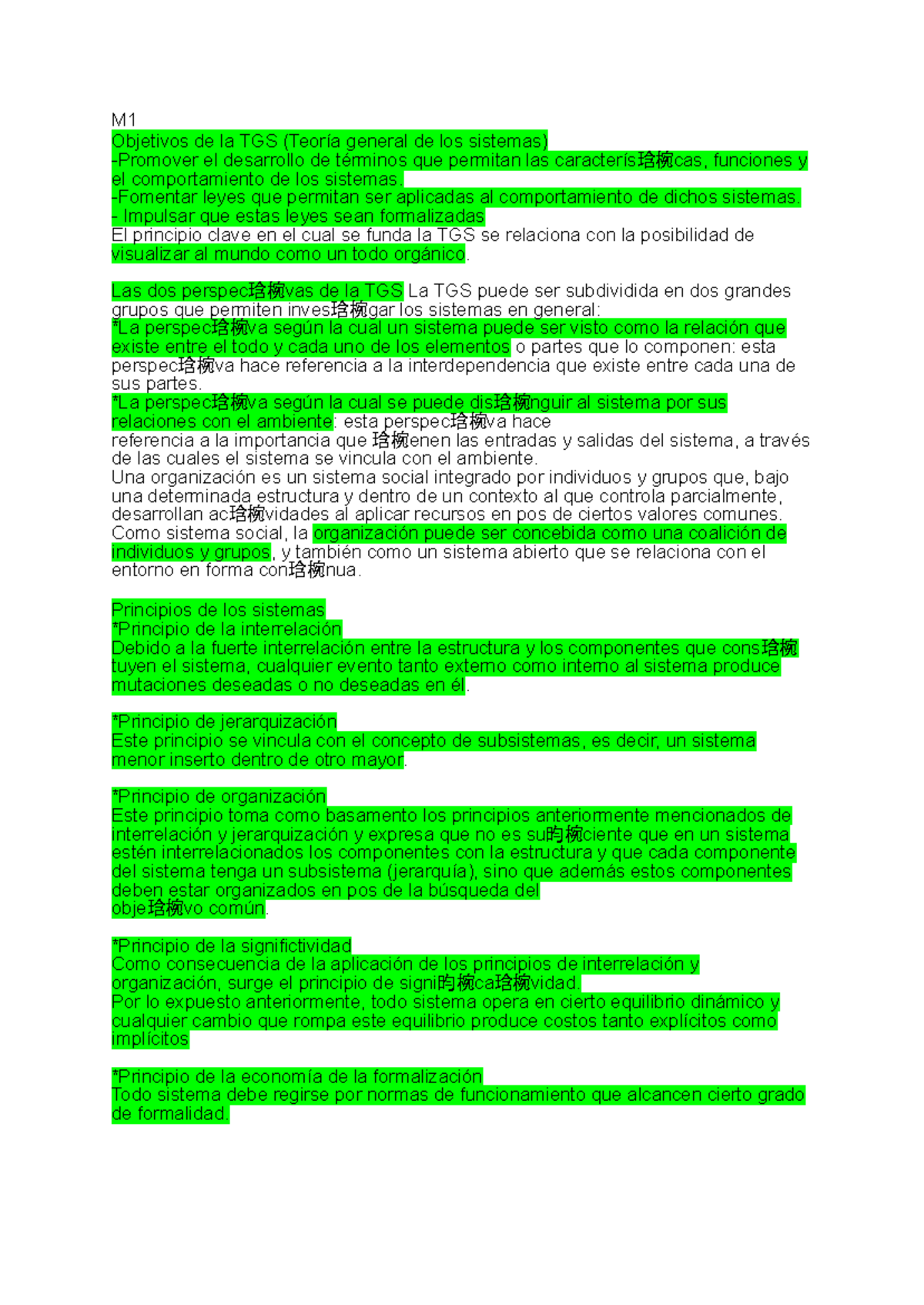 Resumen M1 Y M2 SIS DE INFO ORG - M Objetivos de la TGS (Teoría general de los sistemas ...