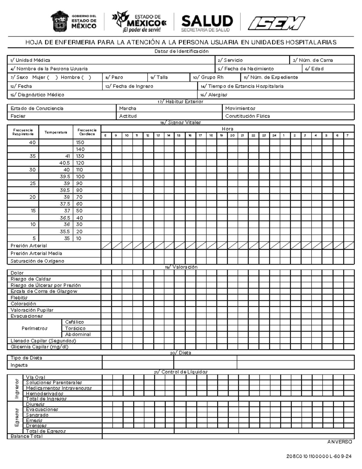 Hojahospitalaria - Hoja de enfermería - HOJA DE ENFERMERIA PARA LA ...